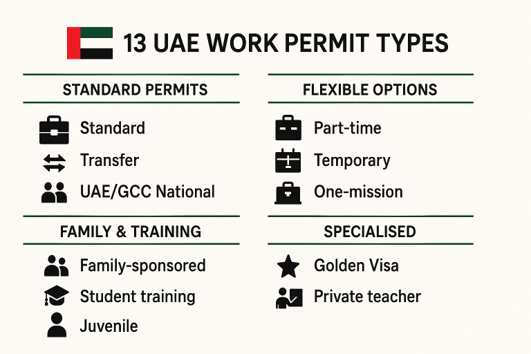 What are the 13 different UAE work permit types for maximum employment ...