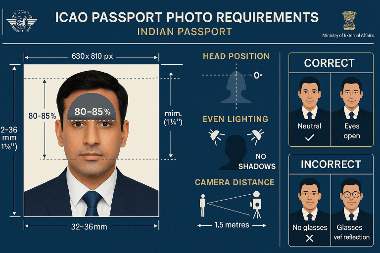 Dubai Indian Passport Photo Rules 2025: New ICAO Requirements Start ...