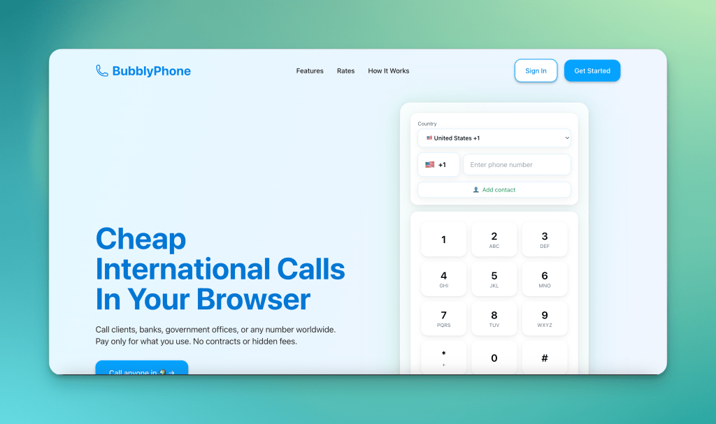 Cheap International Calls In Your Browser | BubblyPhone Review 2025 ...