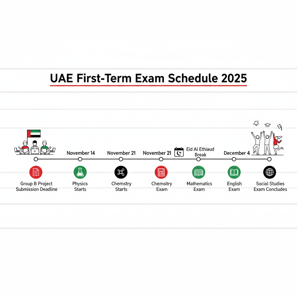 UAE Exam Schedule 2025-2026: First-Term Dates for Students – JobXDubai